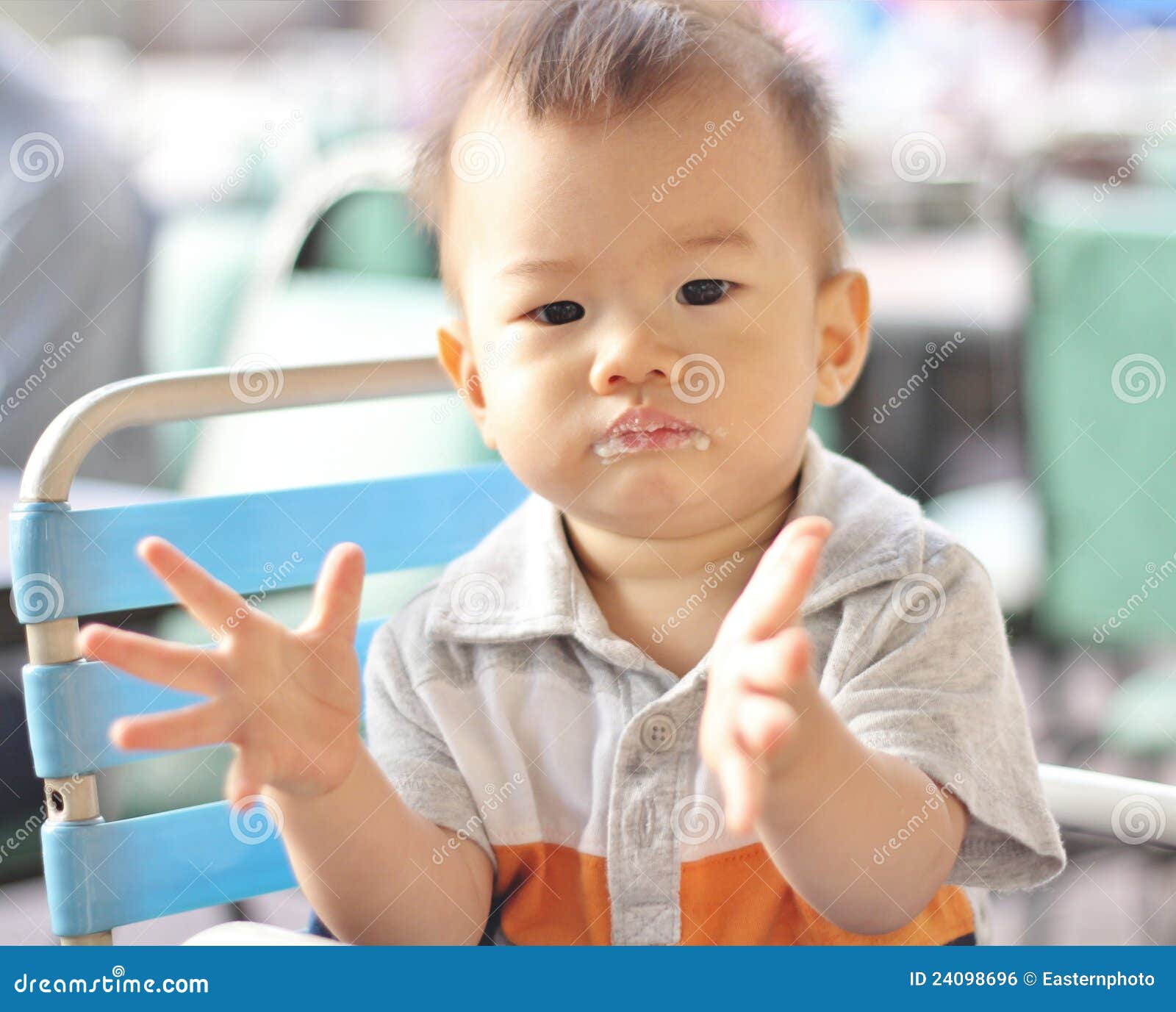 Asian baby clapping stock photo. Image of chair, baby - 24098696