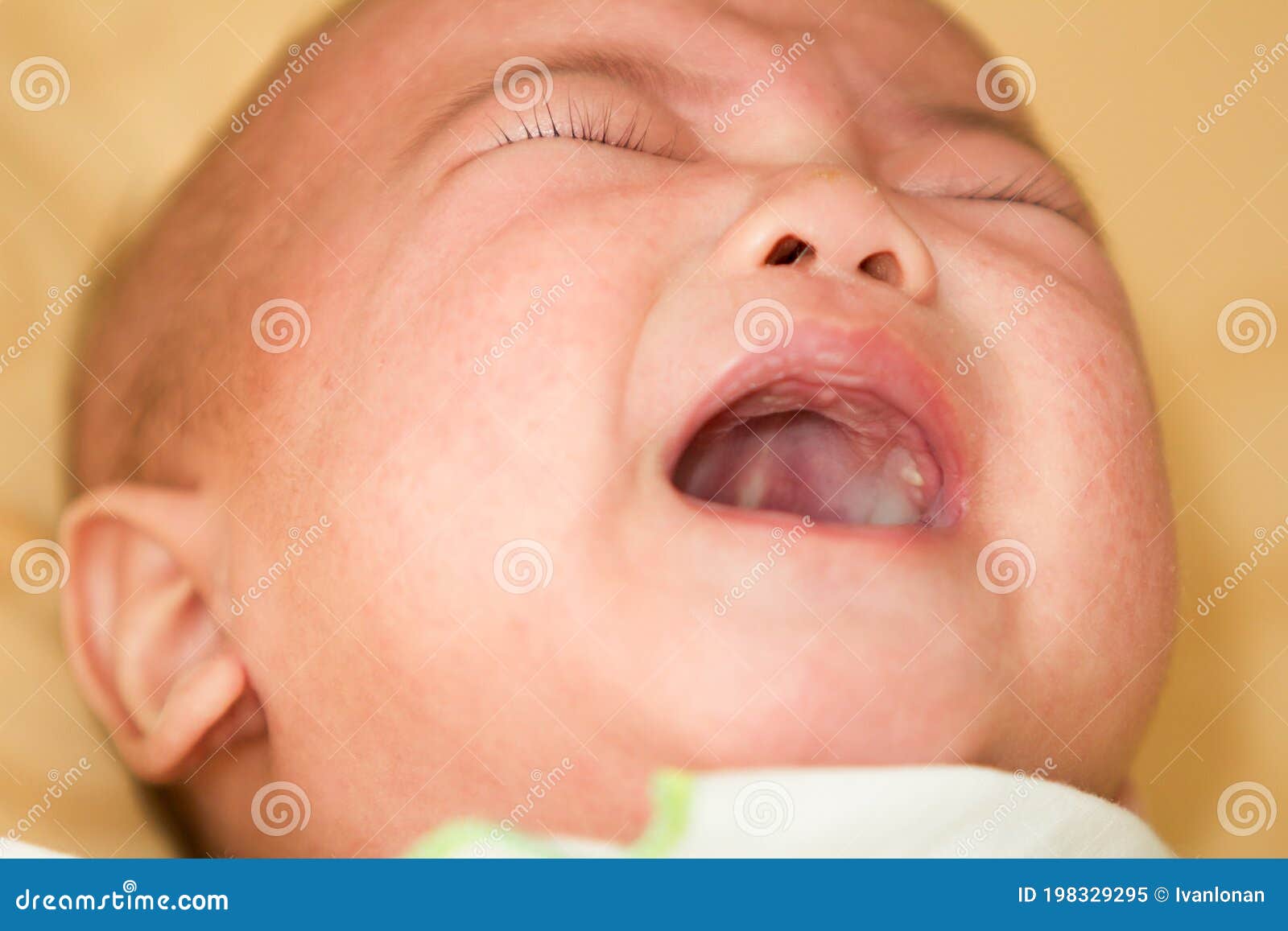 Baby Crying Loud Close Up stock image. Image of childhood - 198329295