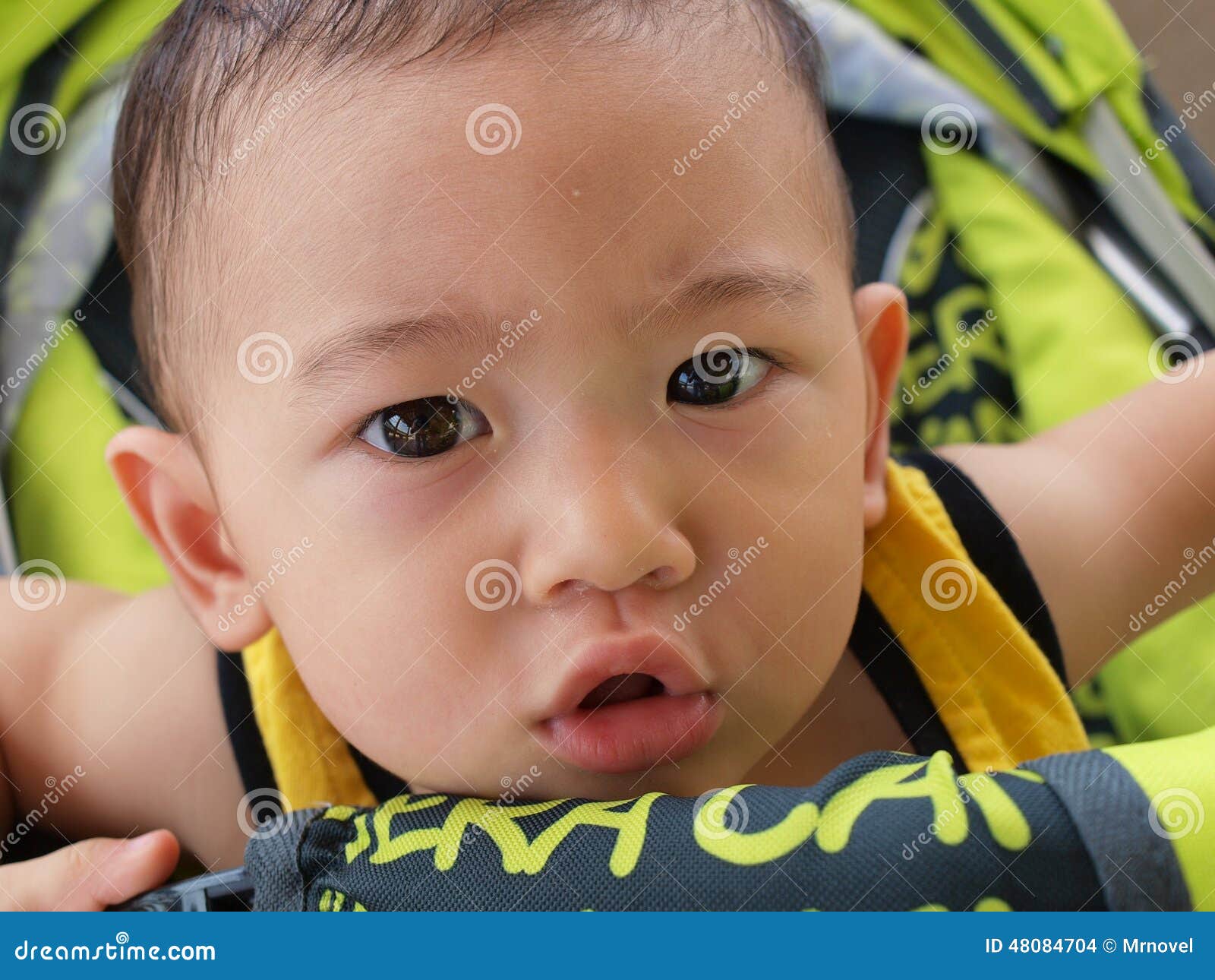 Asian Baby with Doubtful Look on His Face Stock Photo - Image of laugh ...