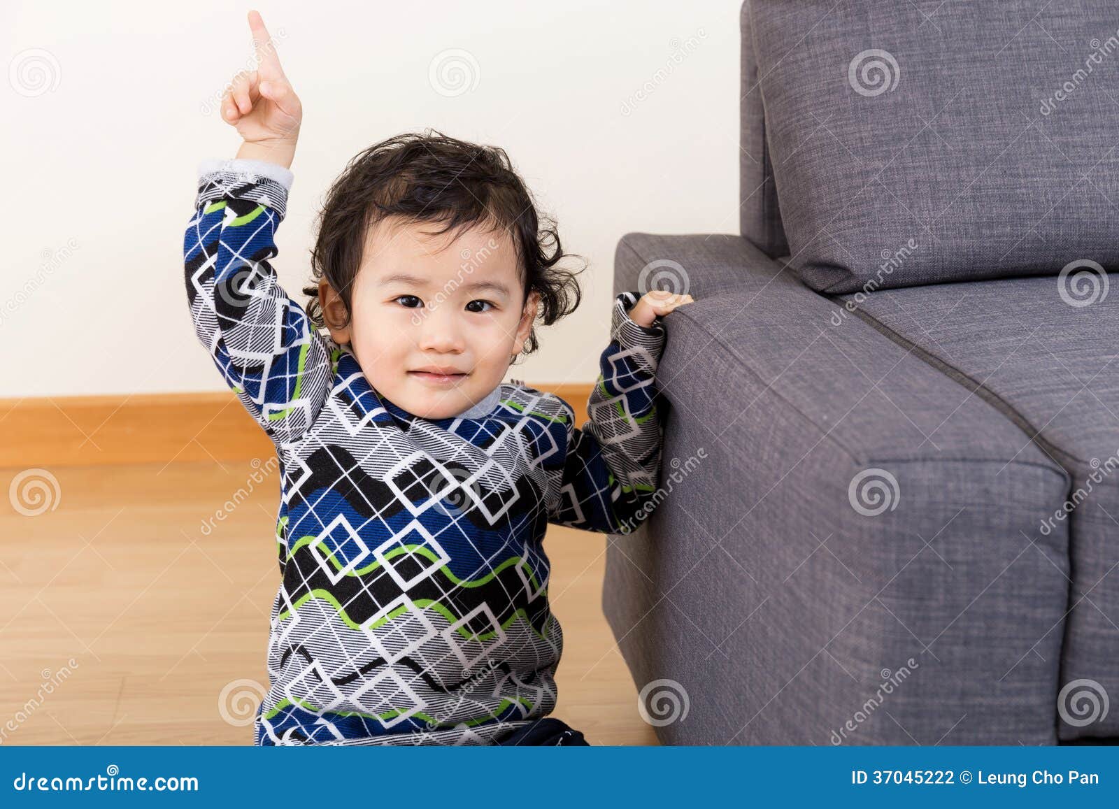 Asian Baby Finger Pointing Up Stock Photo - Image of asian, home: 37045222