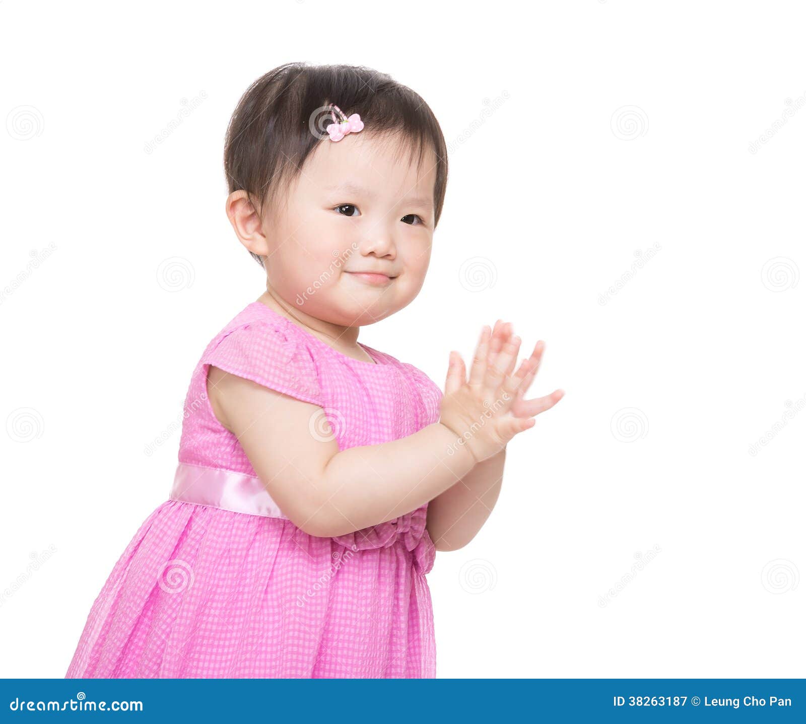 Asian Baby Girl Clapping Hand Stock Image - Image of korean, beautiful ...