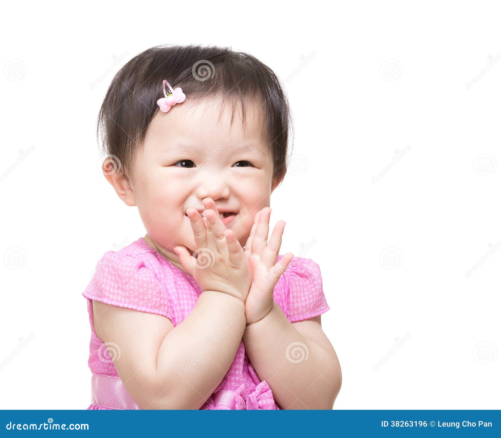 Asian Baby Girl Clapping Hand Stock Photo - Image of babies, korean ...