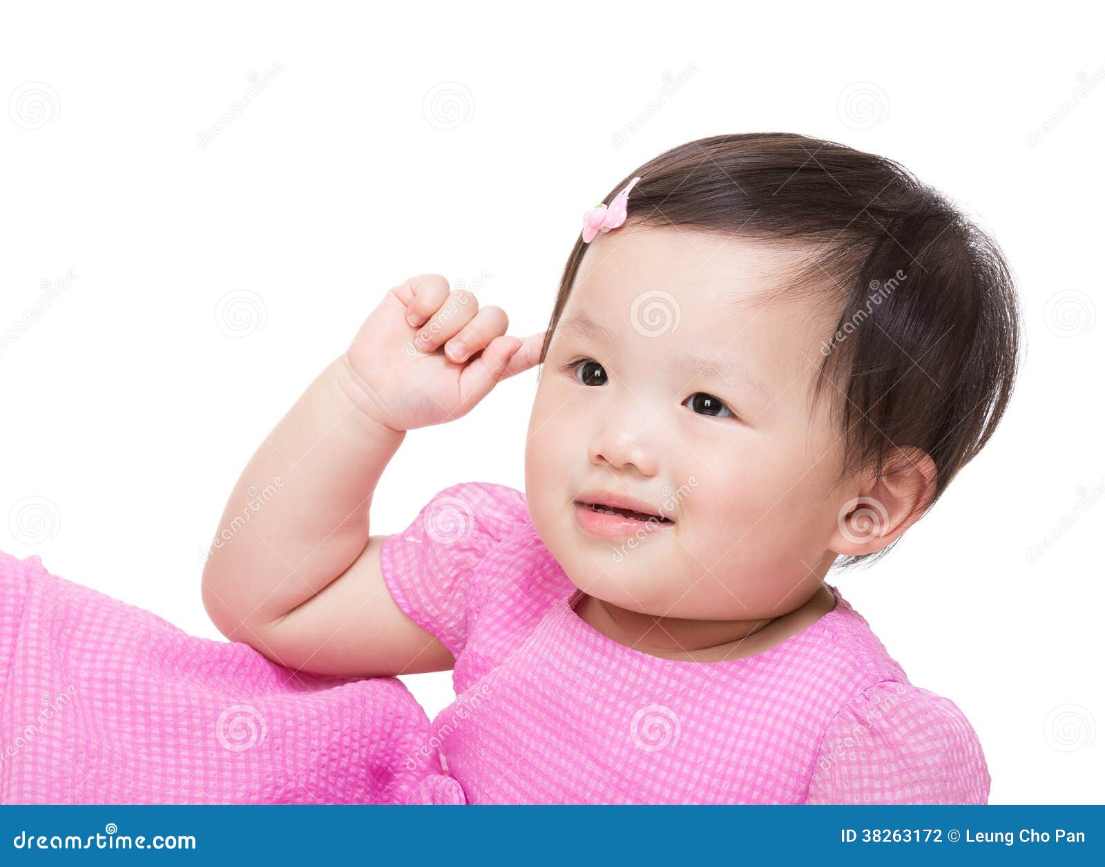 Asian Baby Girl Touch Her Ear Stock Photo - Image of body, chinese ...