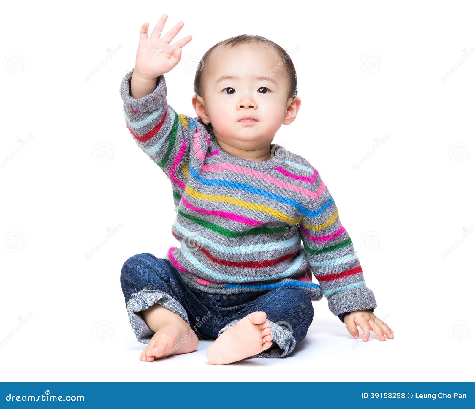Asian baby say hi stock photo. Image of japanese, portrait - 39158258