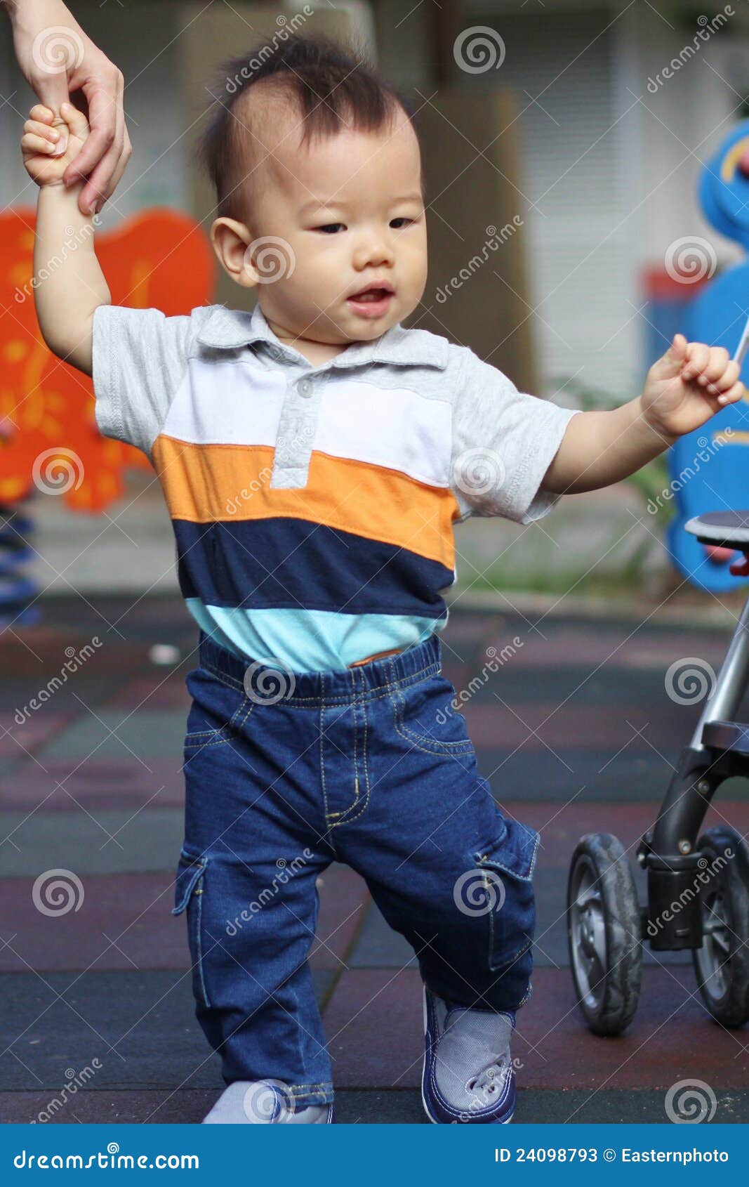 Asian baby walking stock image. Image of stroll, baby - 24098793