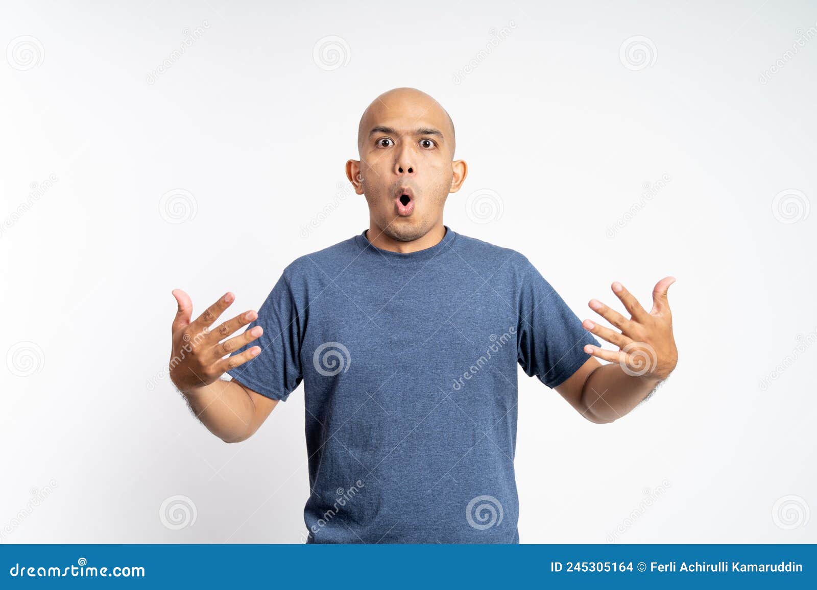 Asian Bald Fat Man With Big Belly Happy In Food Royalty-Free Stock ...