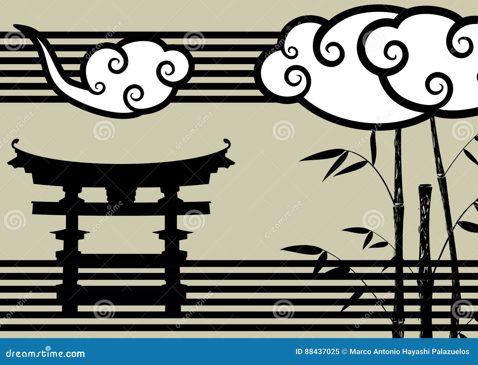 Asian Bamboo Japanese Background Stock Vector - Illustration of ...