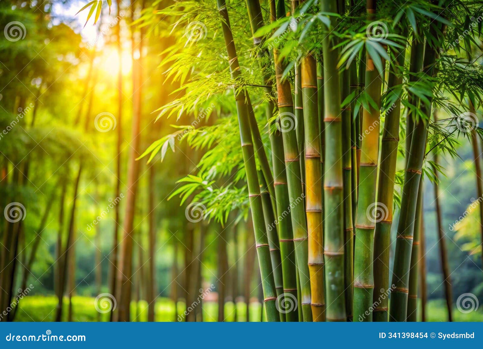 Asian Bamboo Tree, Isolated on Natural Background Stock Illustration ...