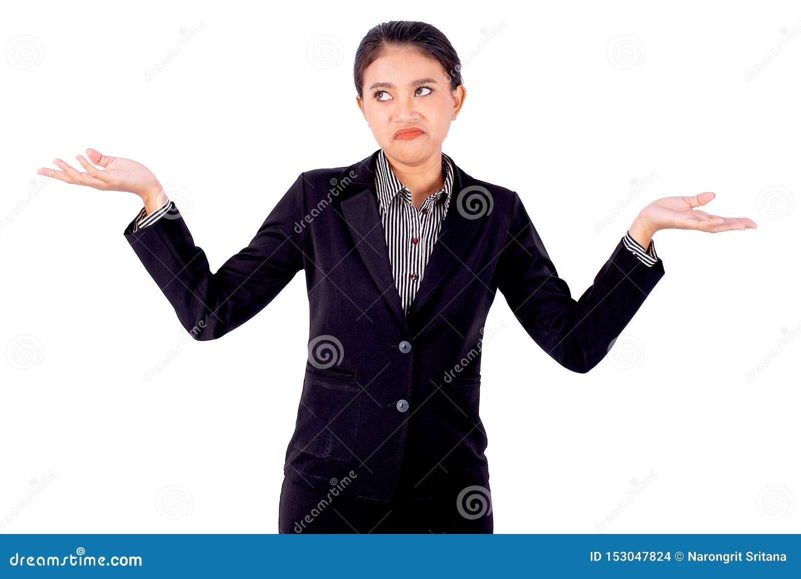 Asian Beautiful Business Woman is Acting of Boring by Shrugged on White ... Asian Beautiful Business Woman is Acting of Boring by Shrugged on White ...