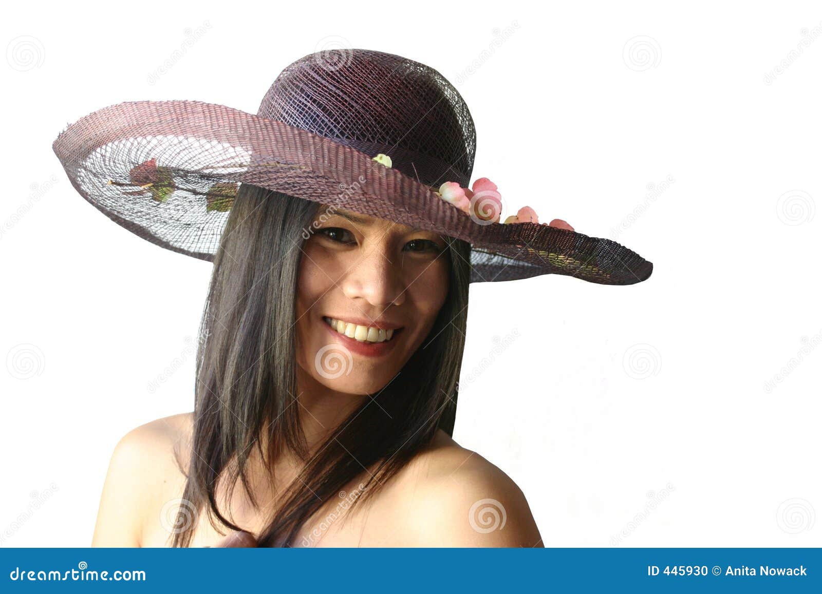 Asian beauty with hat stock photo. Image of hope, highlight - 445930