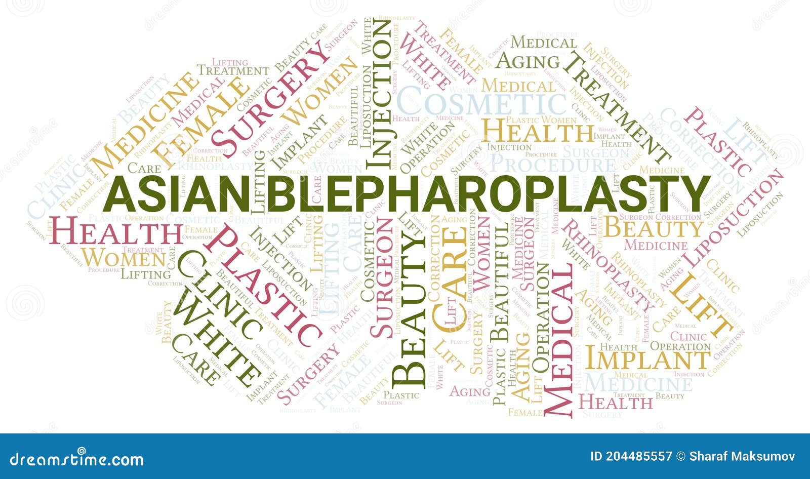 Asian Blepharoplasty Typography Word Cloud Create With The Text Only ...