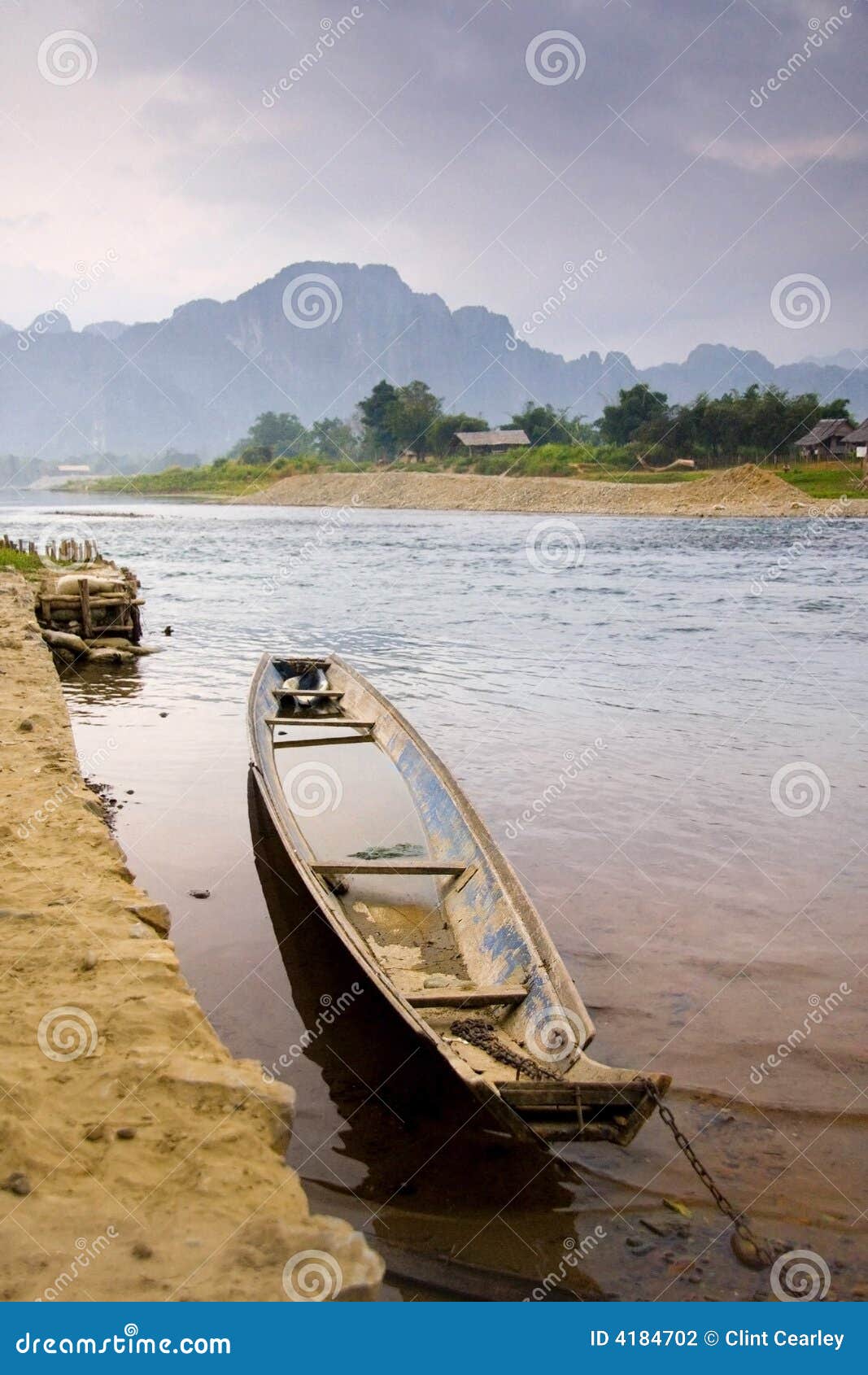 Asian Boat and River stock photo. Image of river, geography - 4184702