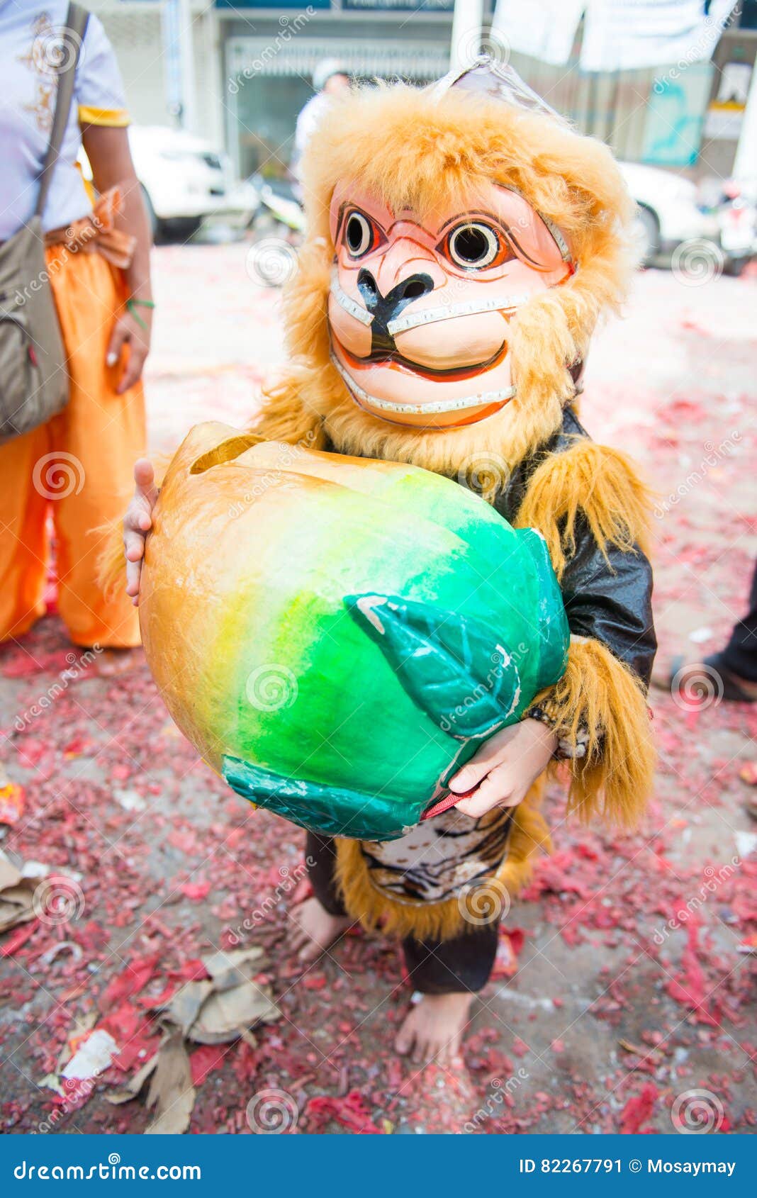Asian Boy in Chinese Monkey Costume Editorial Photo - Image of mask ...