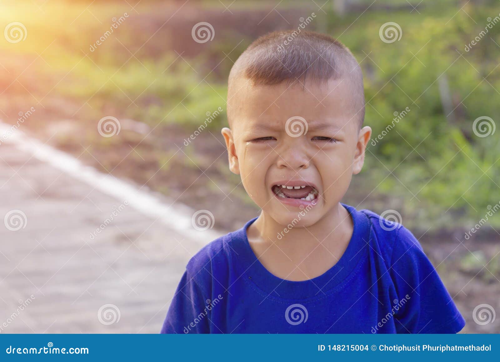 Asian Boy Crying on the Street Stock Photo - Image of caucasian ...