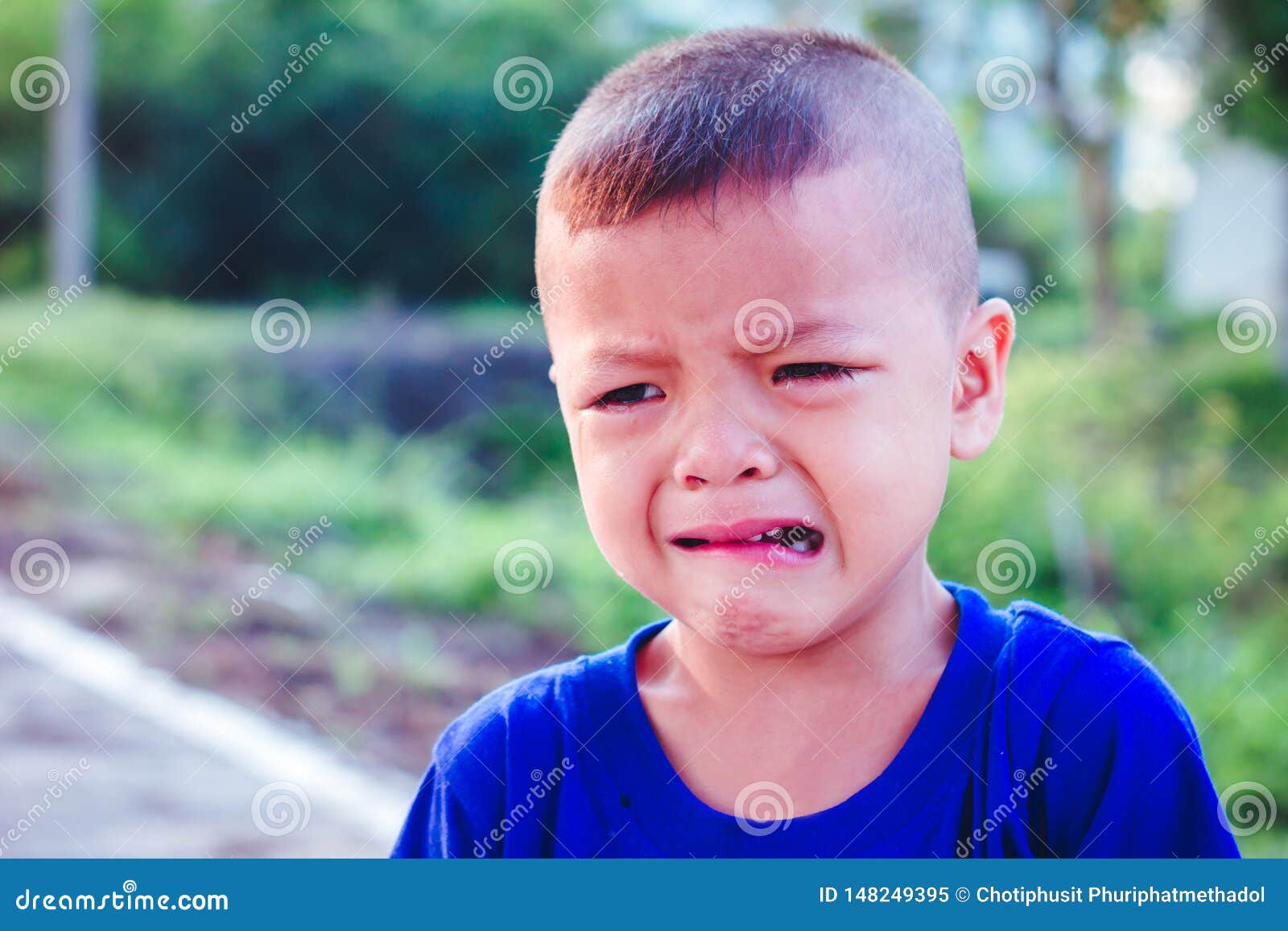 Asian Boy Crying on the Street Stock Image - Image of face, crying ...