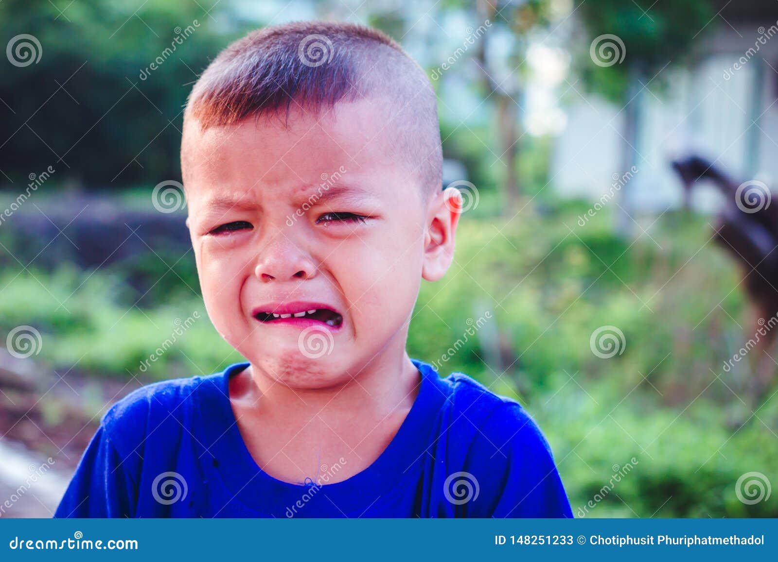 Asian Boy Crying on the Street Stock Image - Image of hair, bully ...