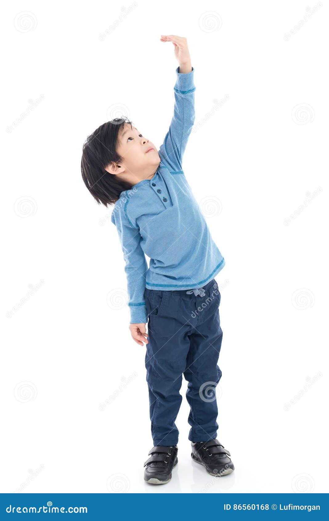 Asian Boy Growing Tall and Measuring Himself Stock Photo - Image of ...