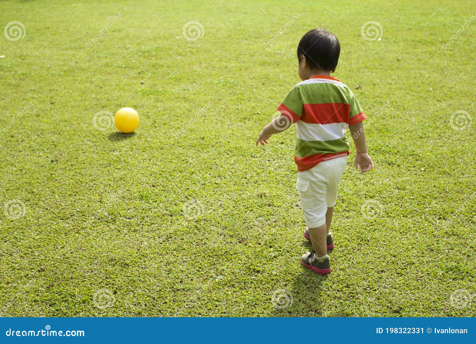 Boy Playing Ball on the Park Stock Image - Image of childhood, ball ...