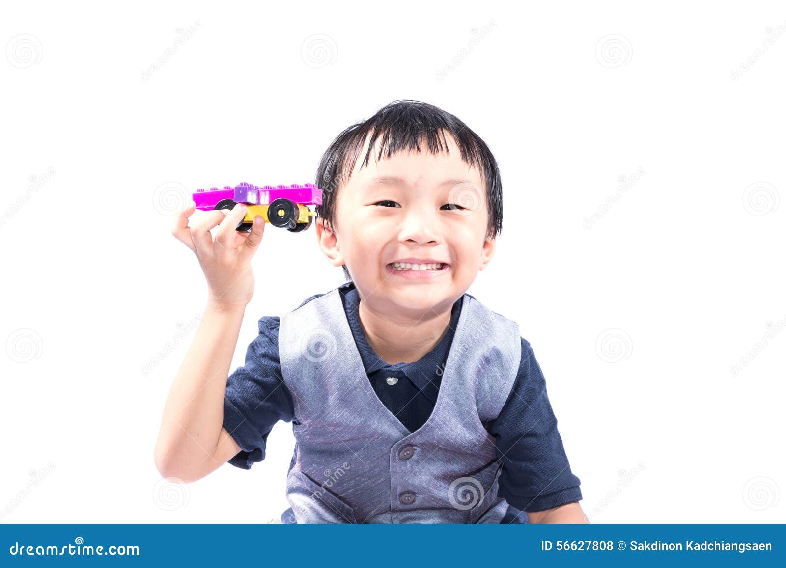Asian boy playing Lego stock photo. Image of activity - 56627808