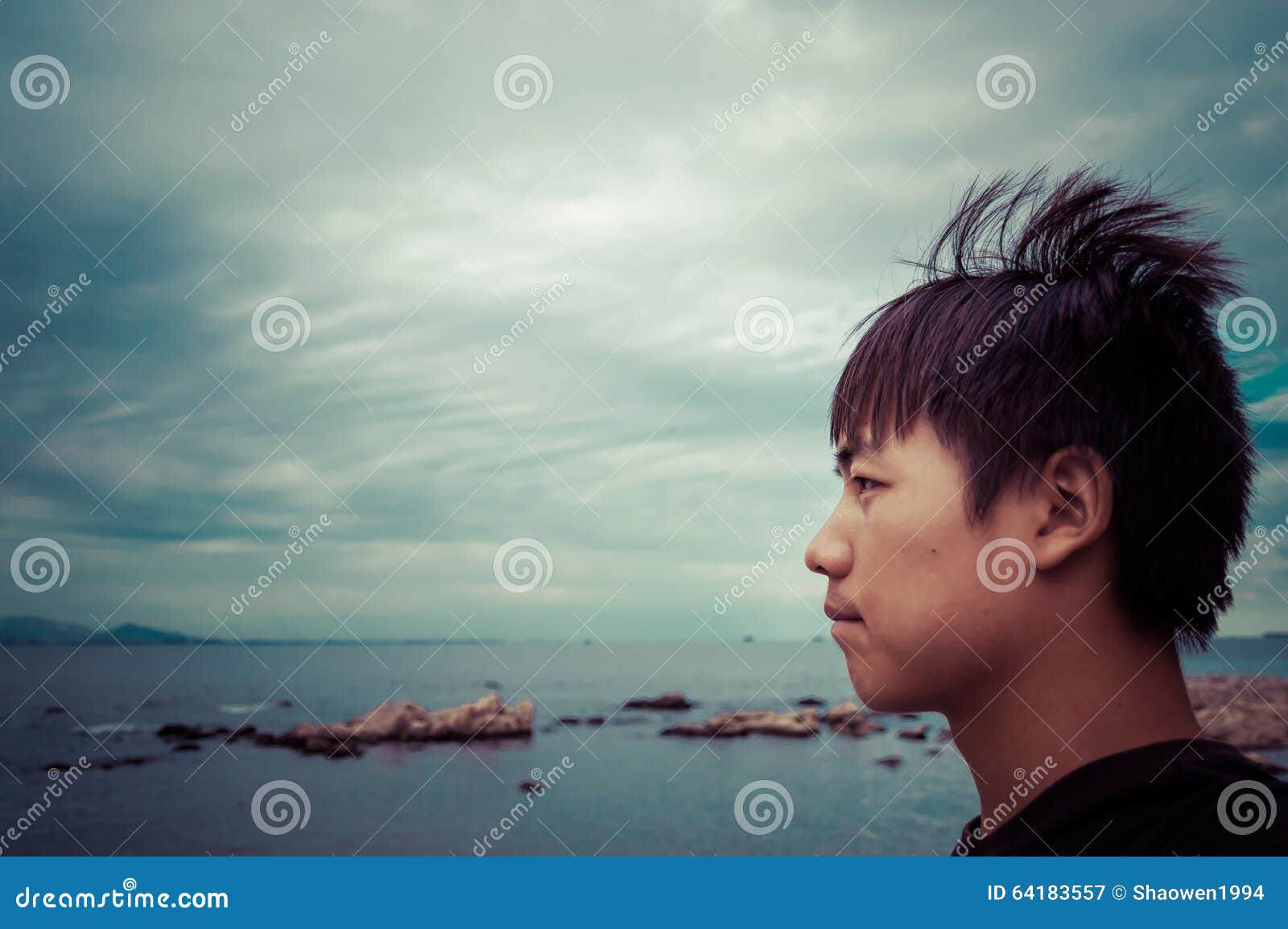 Asian Boy Side Face Profile Stock Image - Image of profil, breeze: 64183557