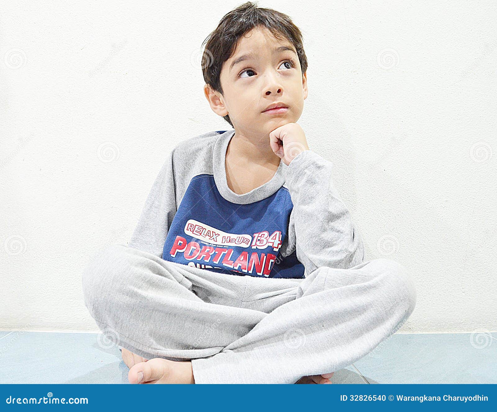 Asian boy Thinking stock photo. Image of children, asian - 32826540