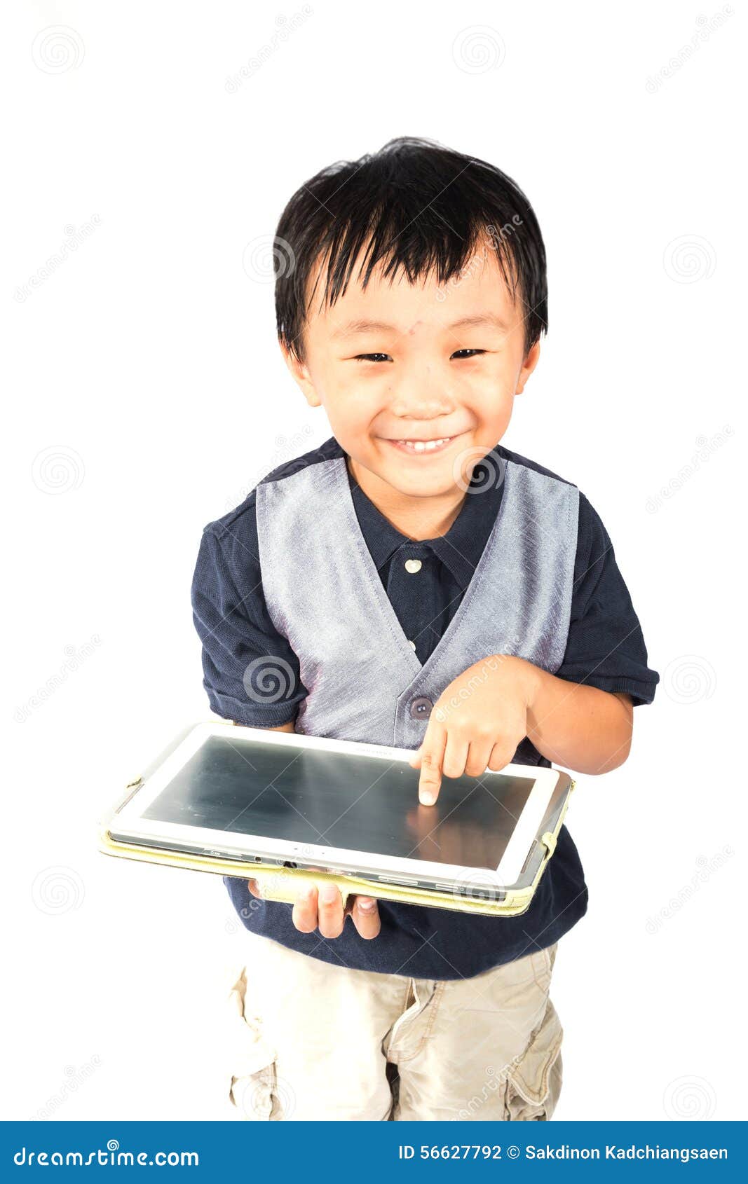 Asian Boy Using Computer Tablet Stock Photo - Image of modern, notepad ...