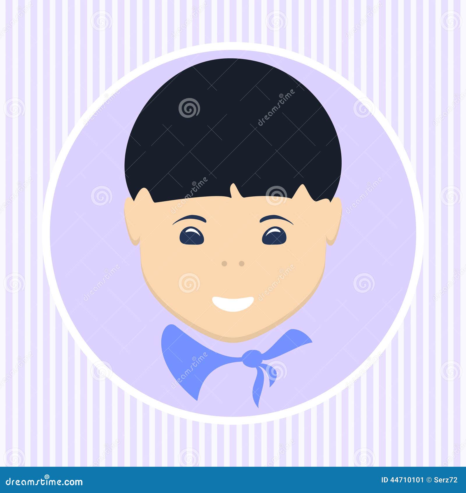 Asian Boy. Vector Illustration Stock Vector - Illustration of darkhair ...