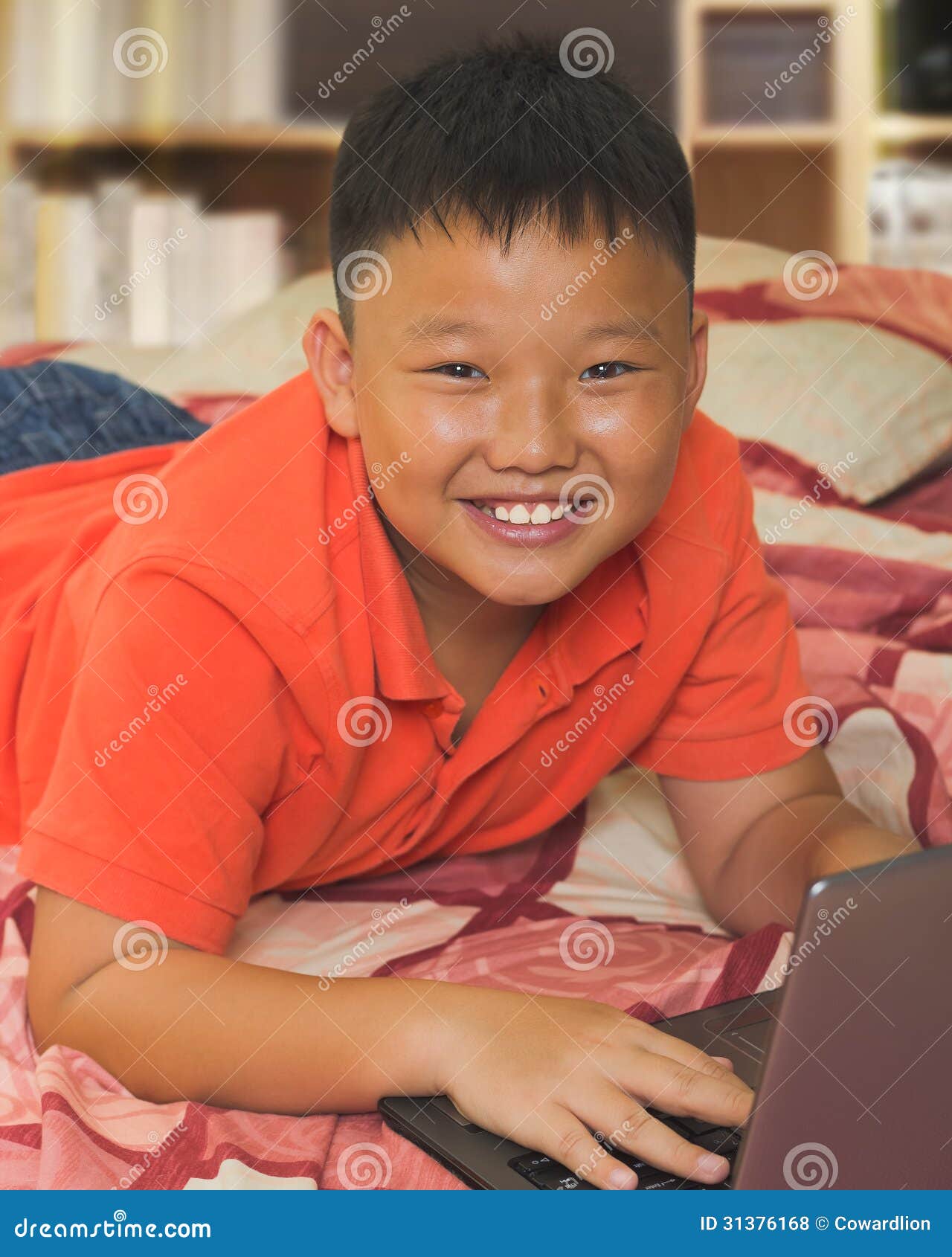 Asian Boy Working on a Laptop Computer Stock Photo - Image of chinese ...