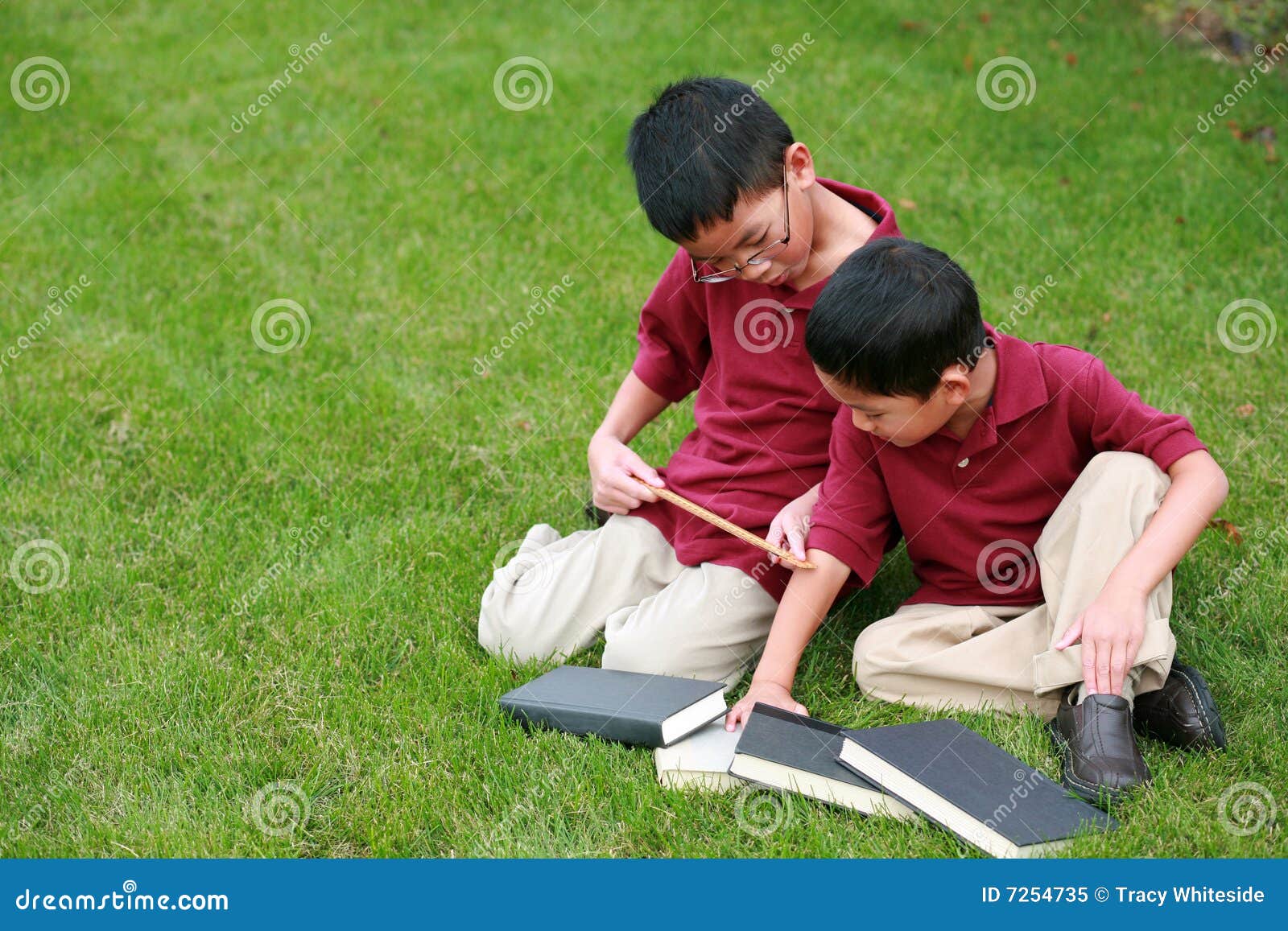 Asian Boys with Ruler and Books Stock Image - Image of faces, child ...