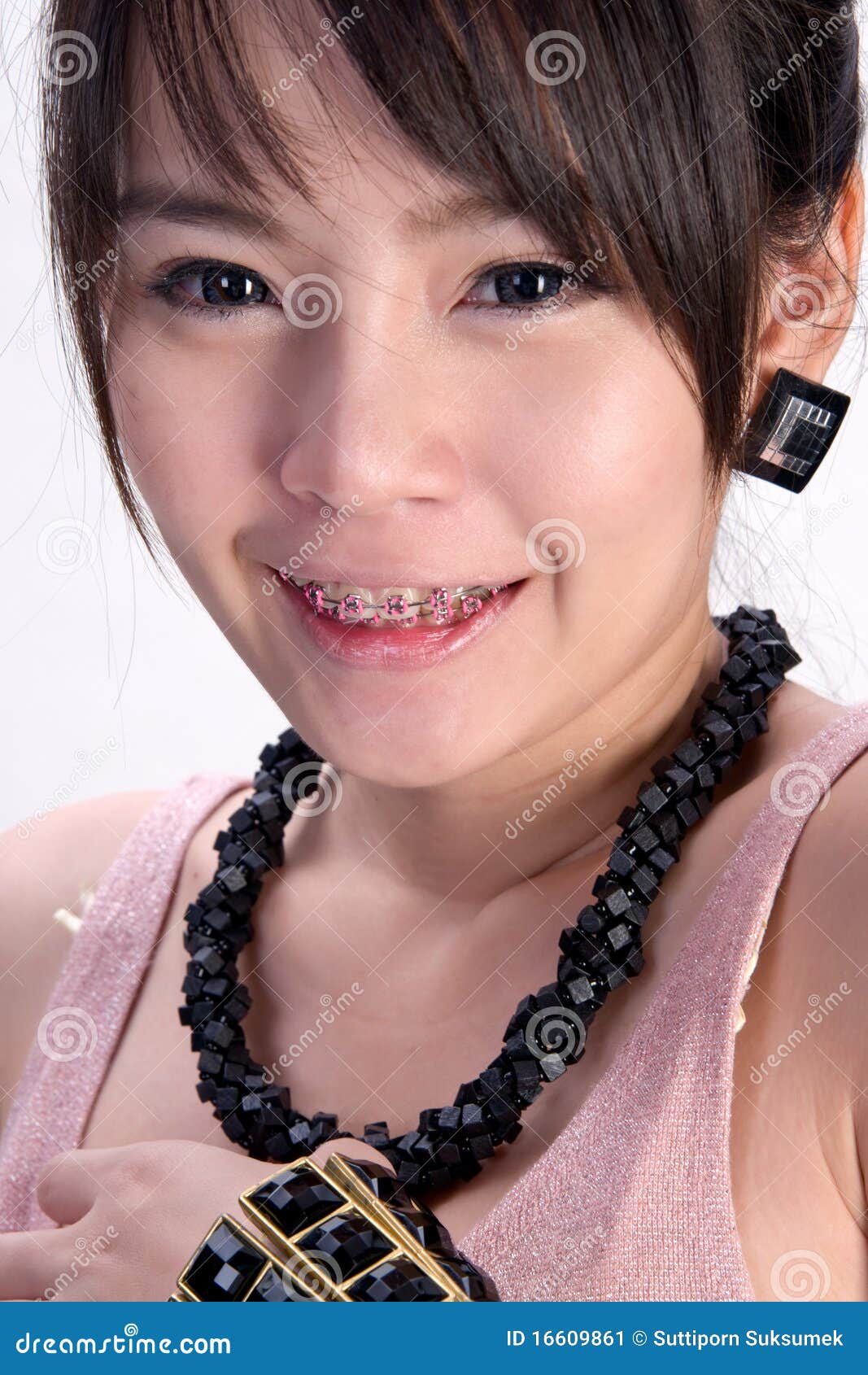 Asian Braces Girl With Smile Stock Image Image Of Face Nude 16609861
