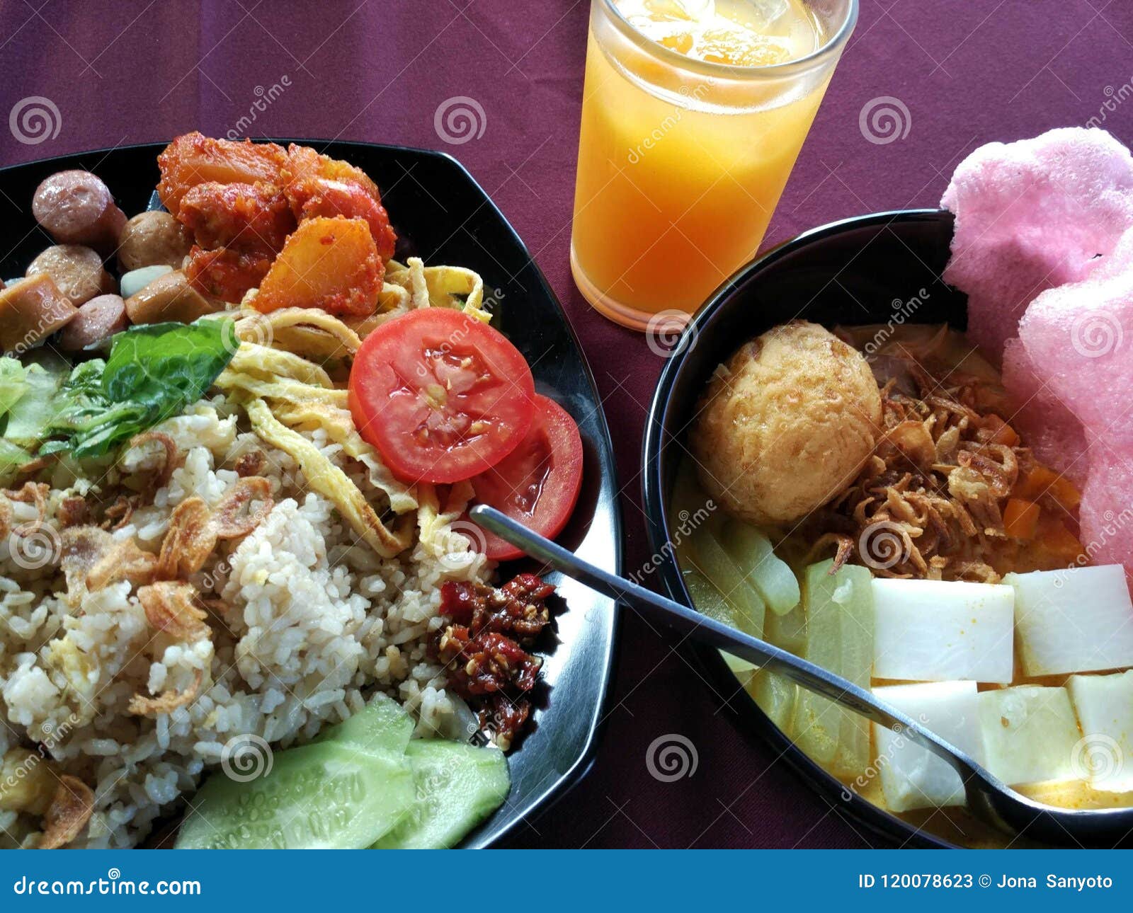 Asian Breakfast stock image. Image of tomato, rice, sauce - 120078623