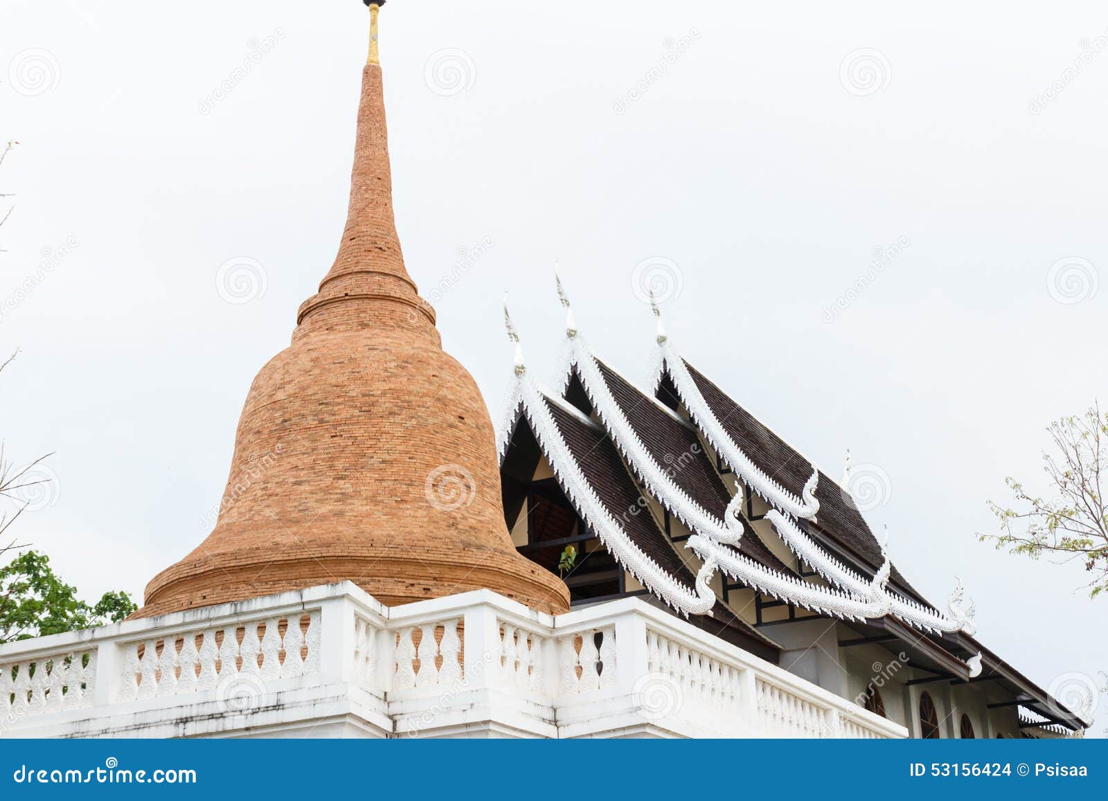 Asian Brick Pagoda and Temple Architecture Stock Photo - Image of retro ...
