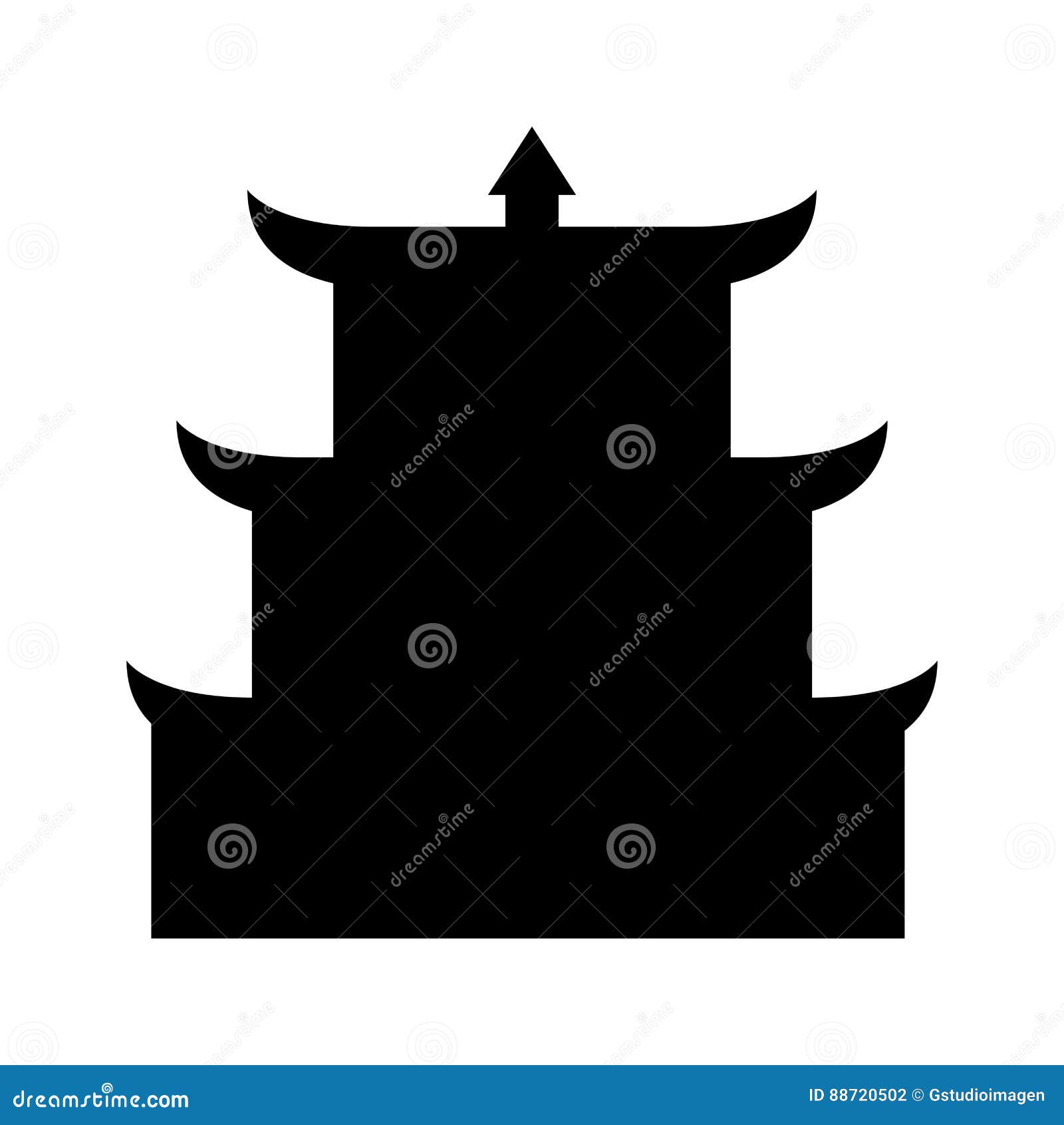 Asian building castle icon stock vector. Illustration of city - 88720502
