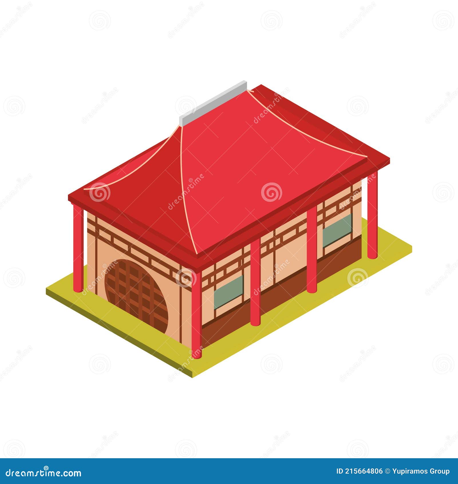 Asian building isometric stock vector. Illustration of isometric ...