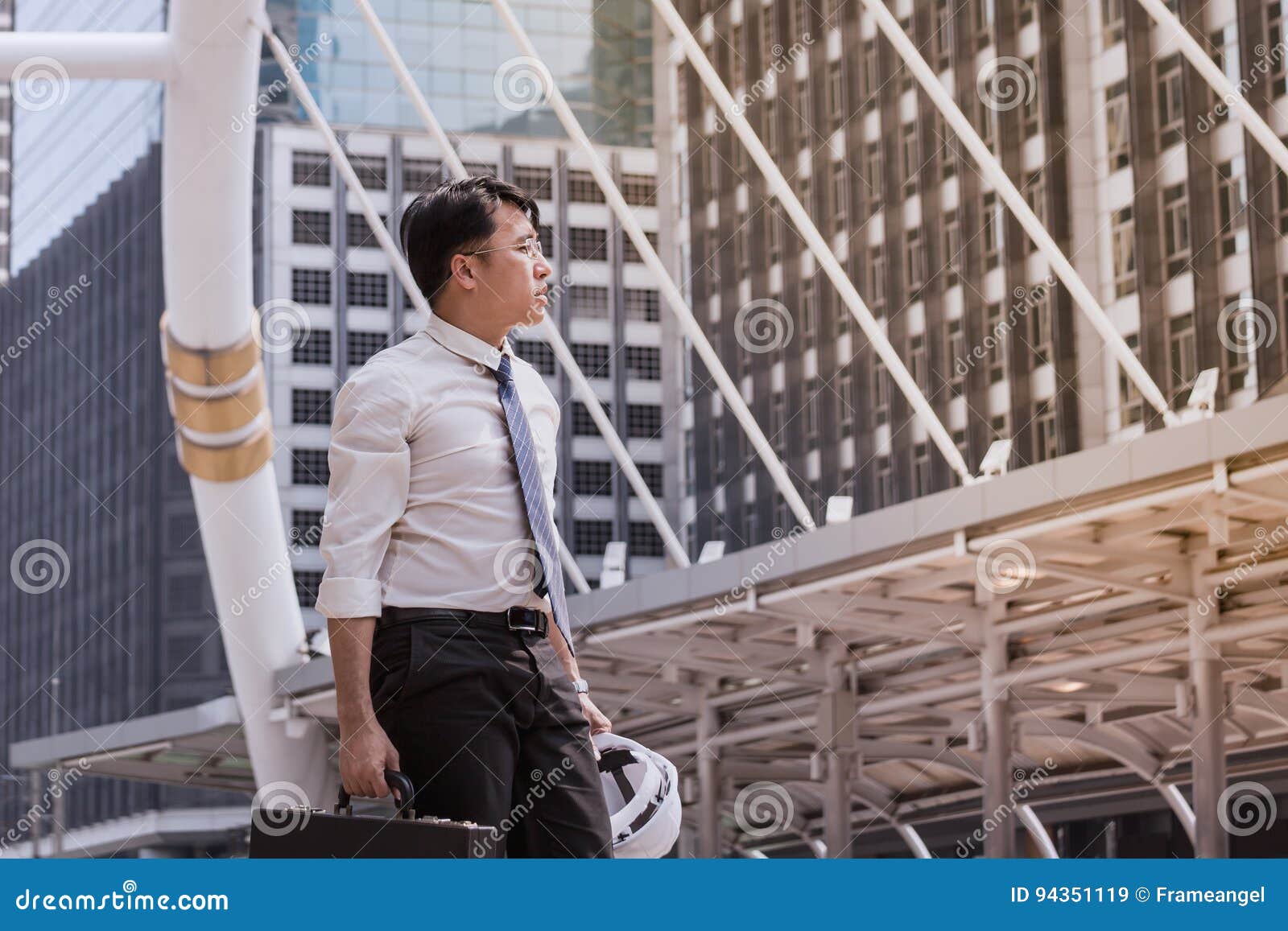 Asian Business Feeling Hopeful and Searching for the Future Stock Image ...