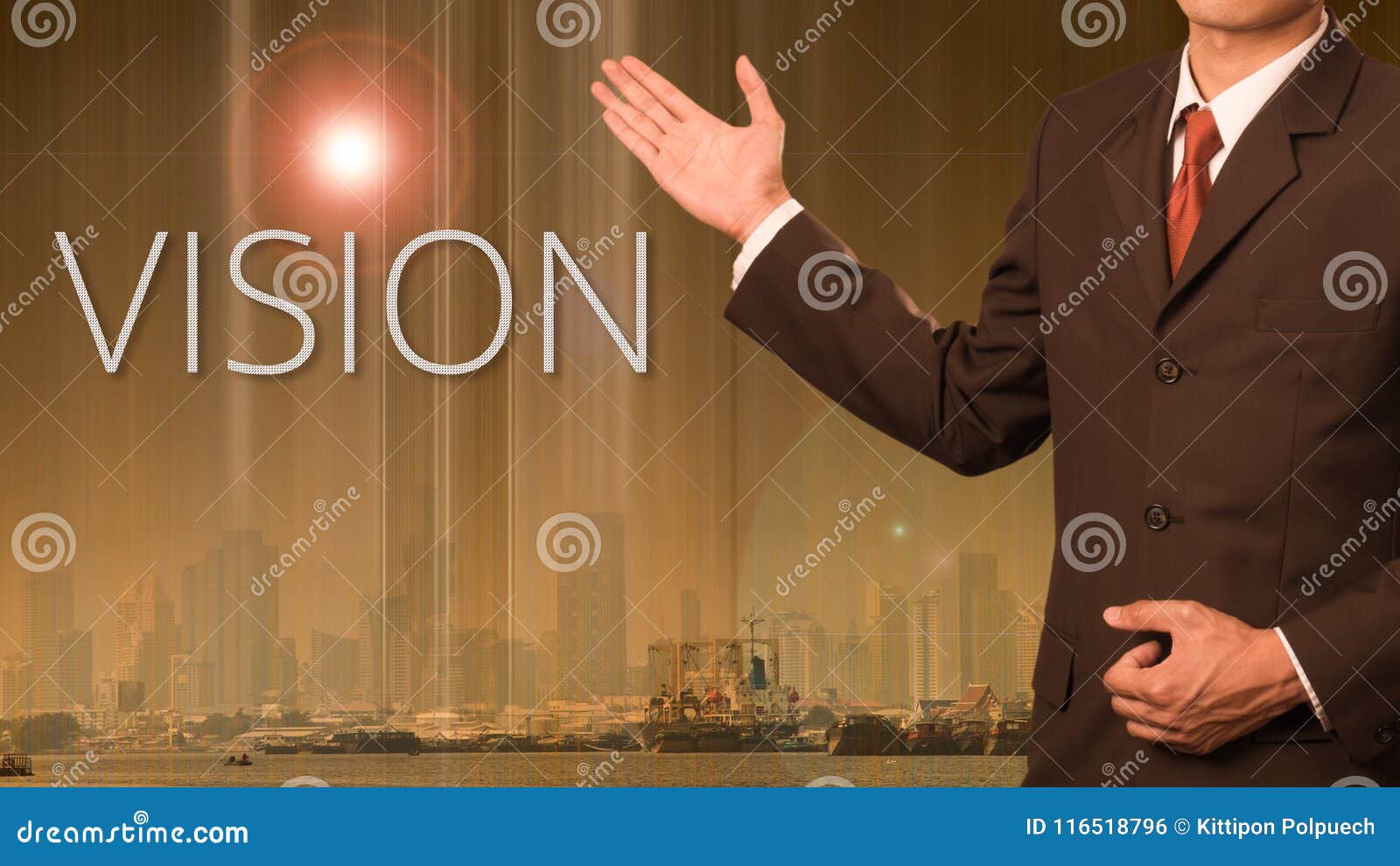Business Man with Concept of Vision Stock Photo - Image of modern ...