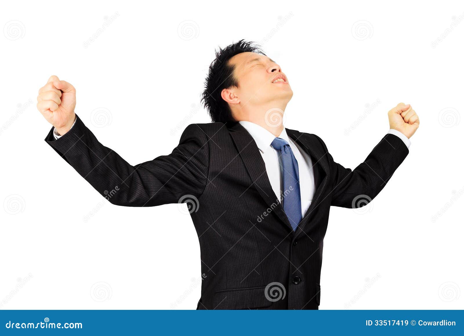 Asian Business Man with Exciting Expression Stock Image - Image of ...