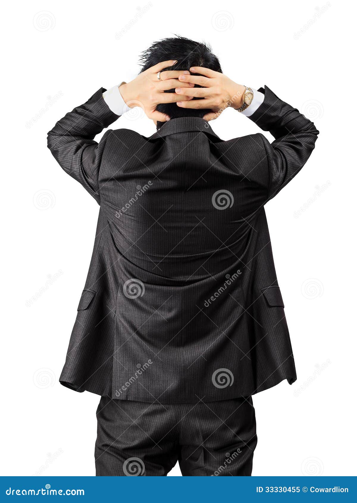 Asian Business Man with Failure Expression Over White Stock Image ...