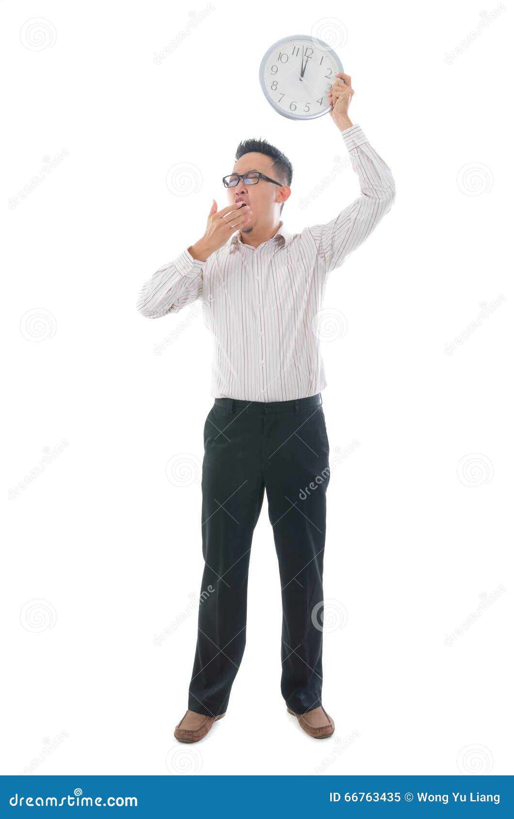 Asian Business Man Holding a Clock Concept Photo Stock Image - Image of ...