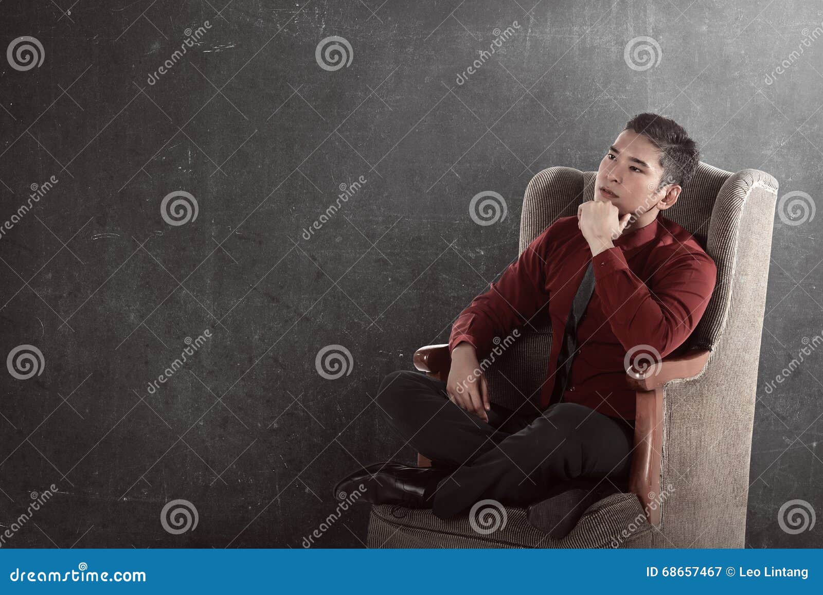 Asian Business Man Seat on the Chair Stock Image - Image of asian ...