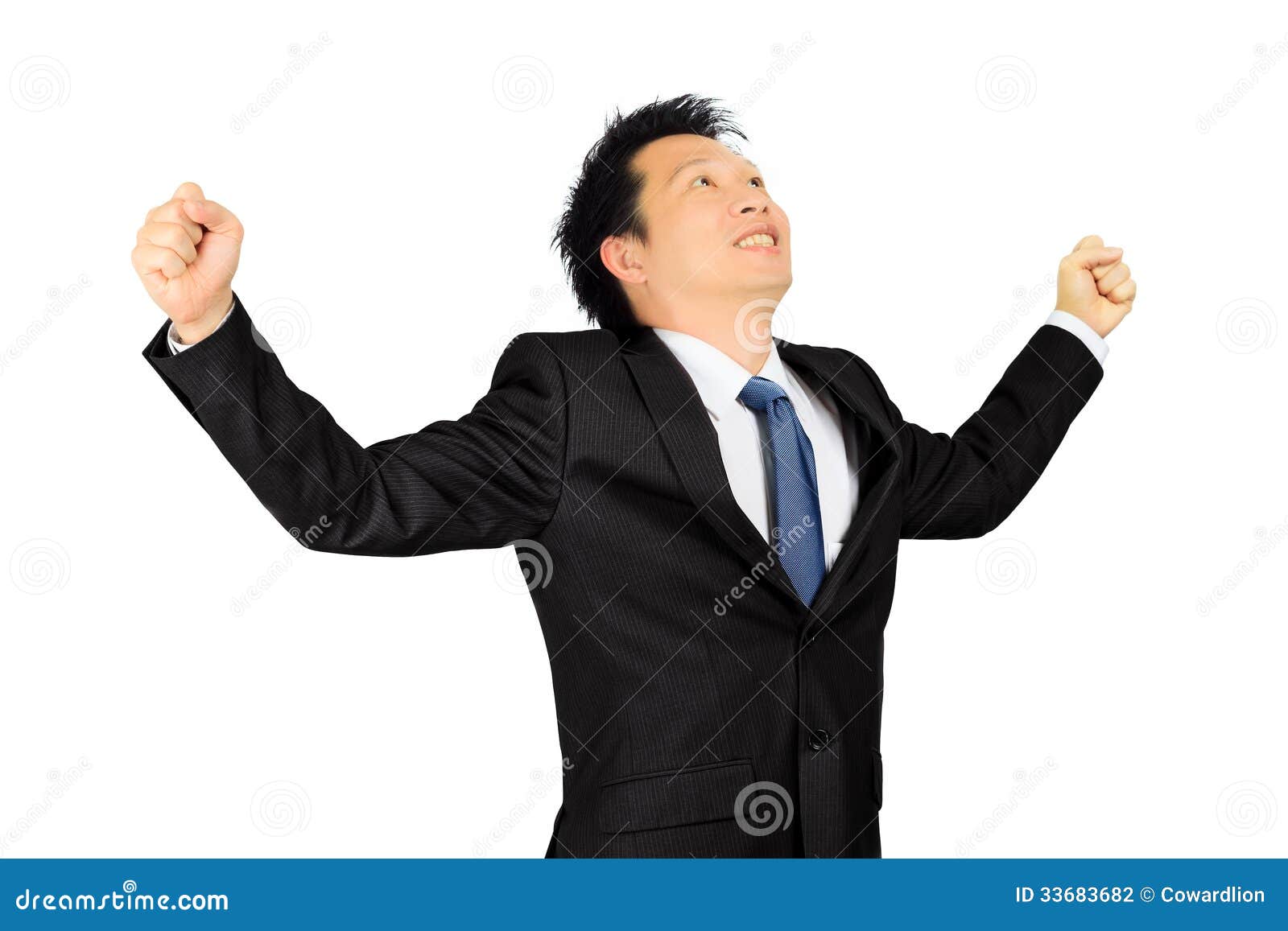 Asian Business Man with Very Exciting Expression Stock Photo - Image of ...