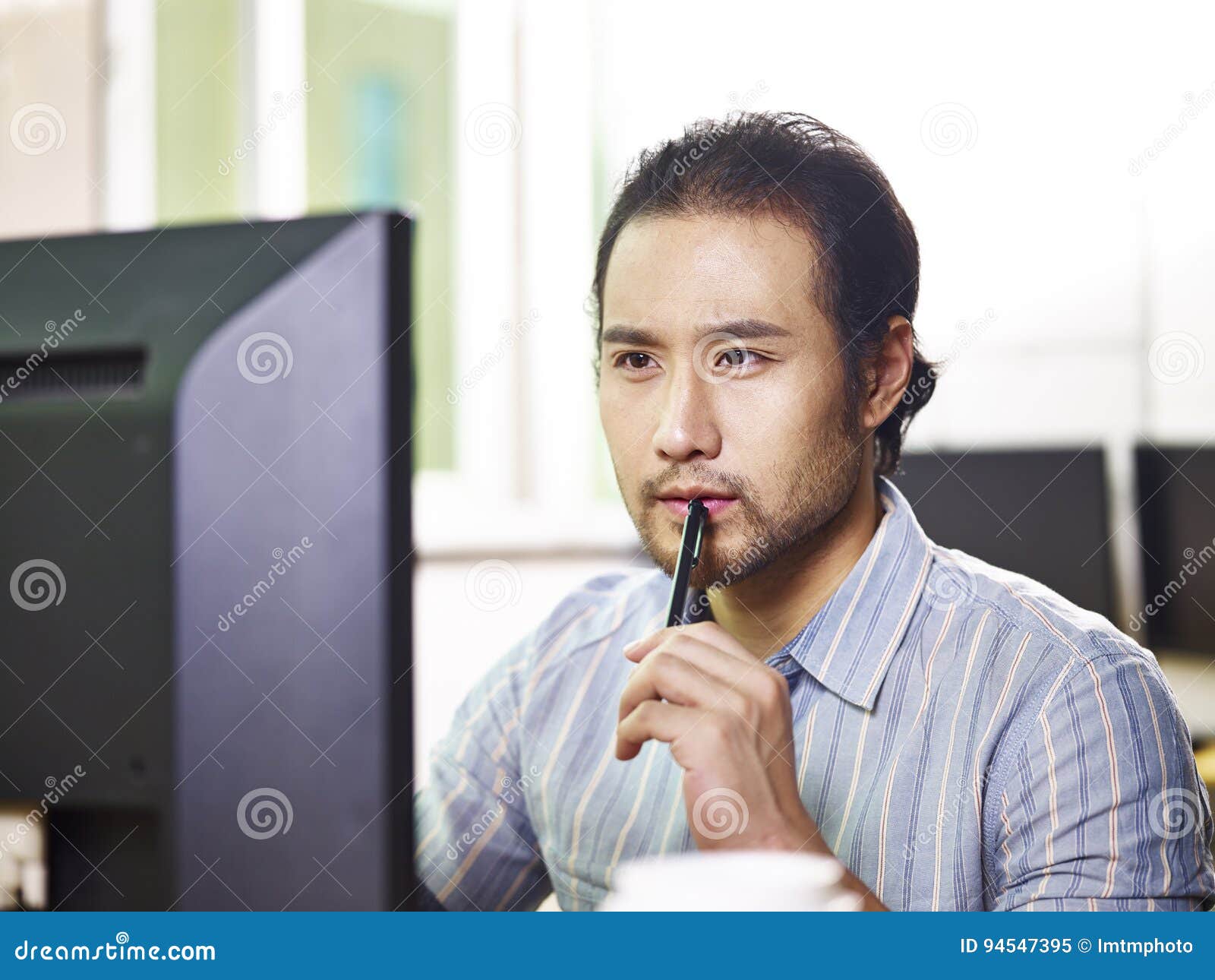 Asian Business Man Working in Office Stock Image - Image of ...