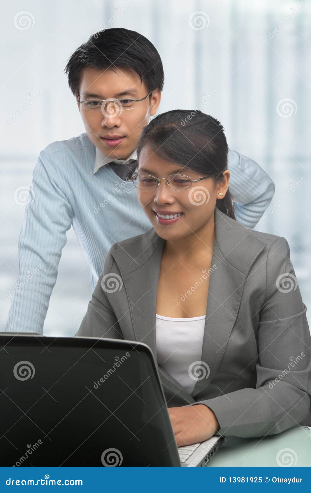 Asian business people stock image. Image of people, examining - 13981925