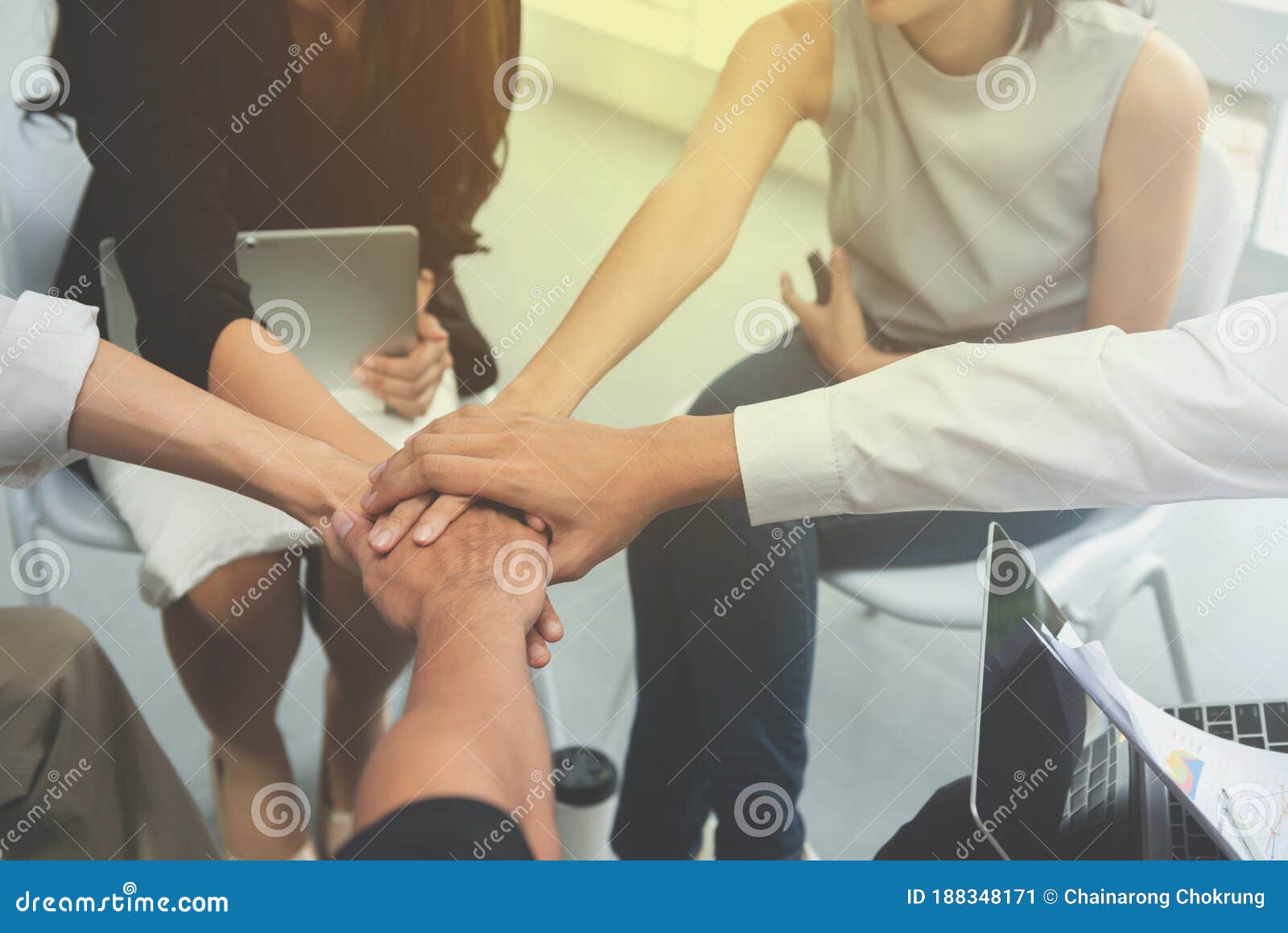 Asian Business People Group Join the Hand for Collaboration and Support ...