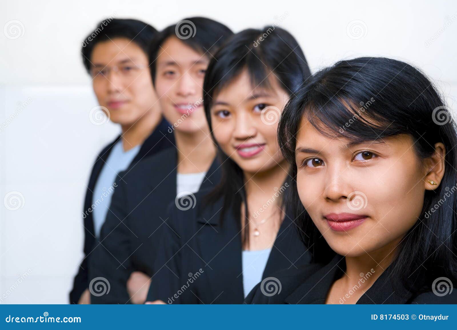 Asian Business People Line Up Stock Image - Image of line, adult: 8174503