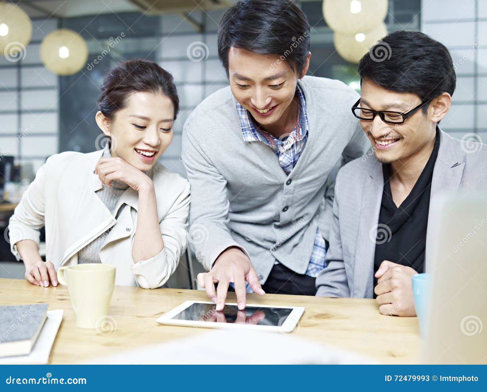 Asian Business People Working Together in Office Stock Image - Image of ...
