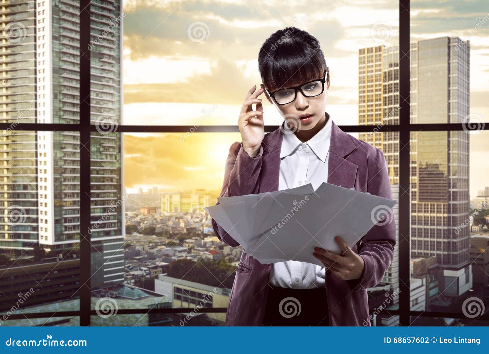 Asian Business Person Thinking Hard Stock Photo - Image of building ...