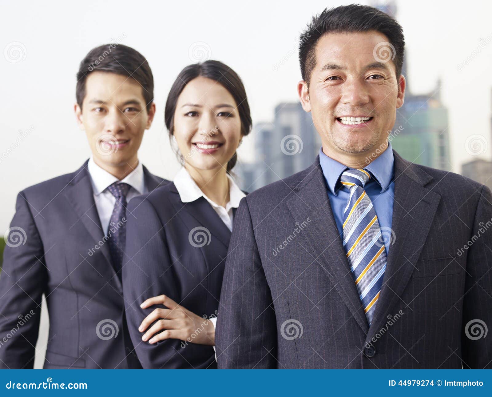 Asian Business Man With Brown Suit Showe Hand To In Front Off Isolated ...