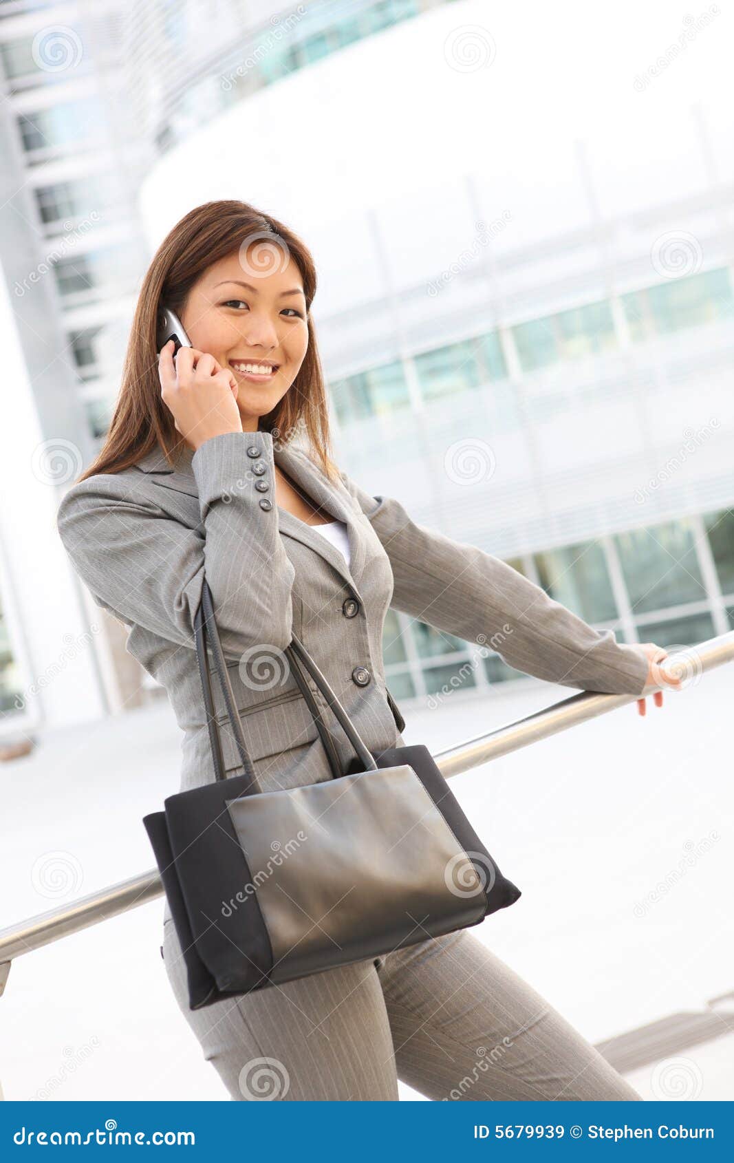 Asian Business Woman on Phone Stock Image - Image of company, beauty ...