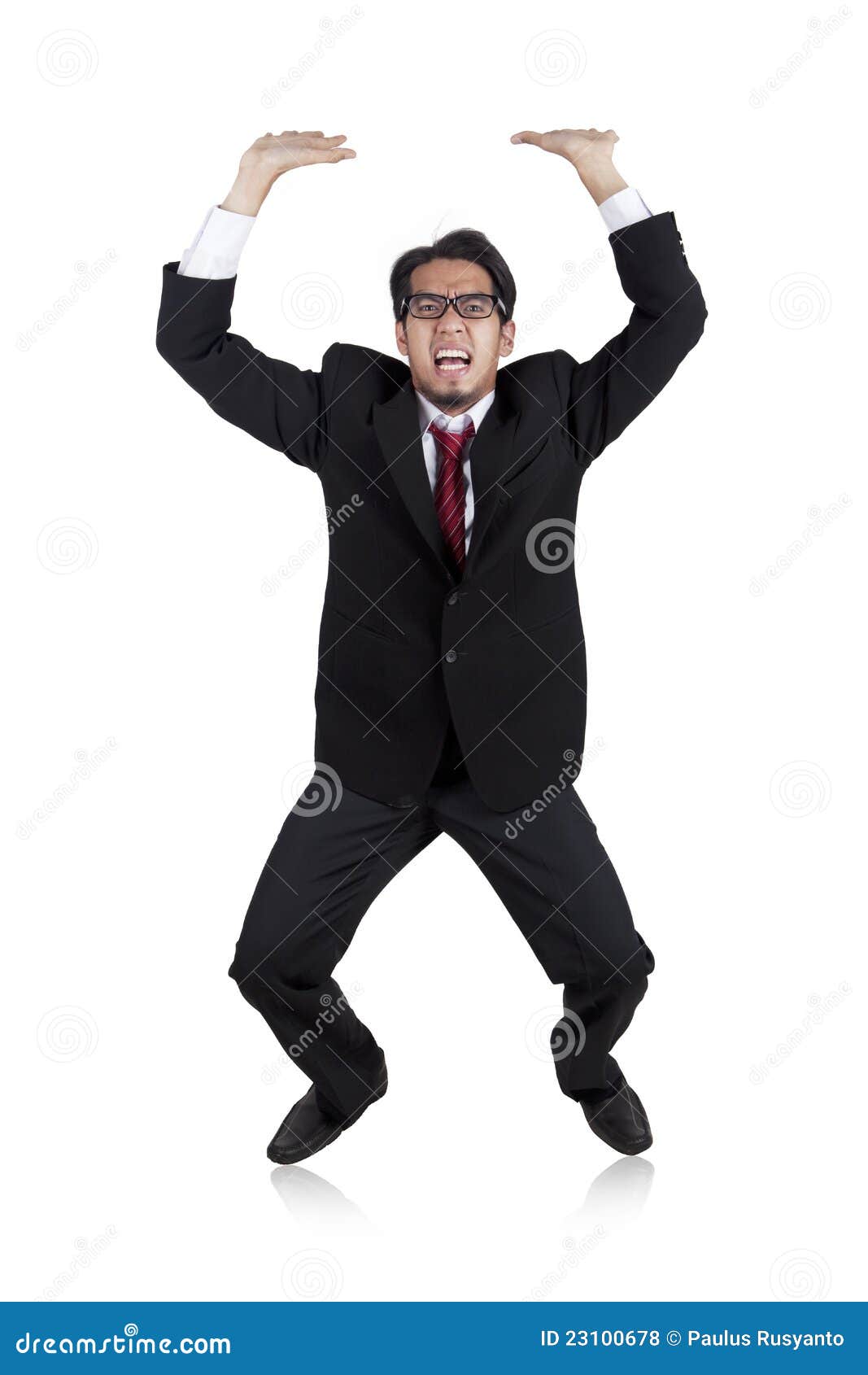 Asian Businessman Carrying Something Heavy Stock Photo - Image of ...